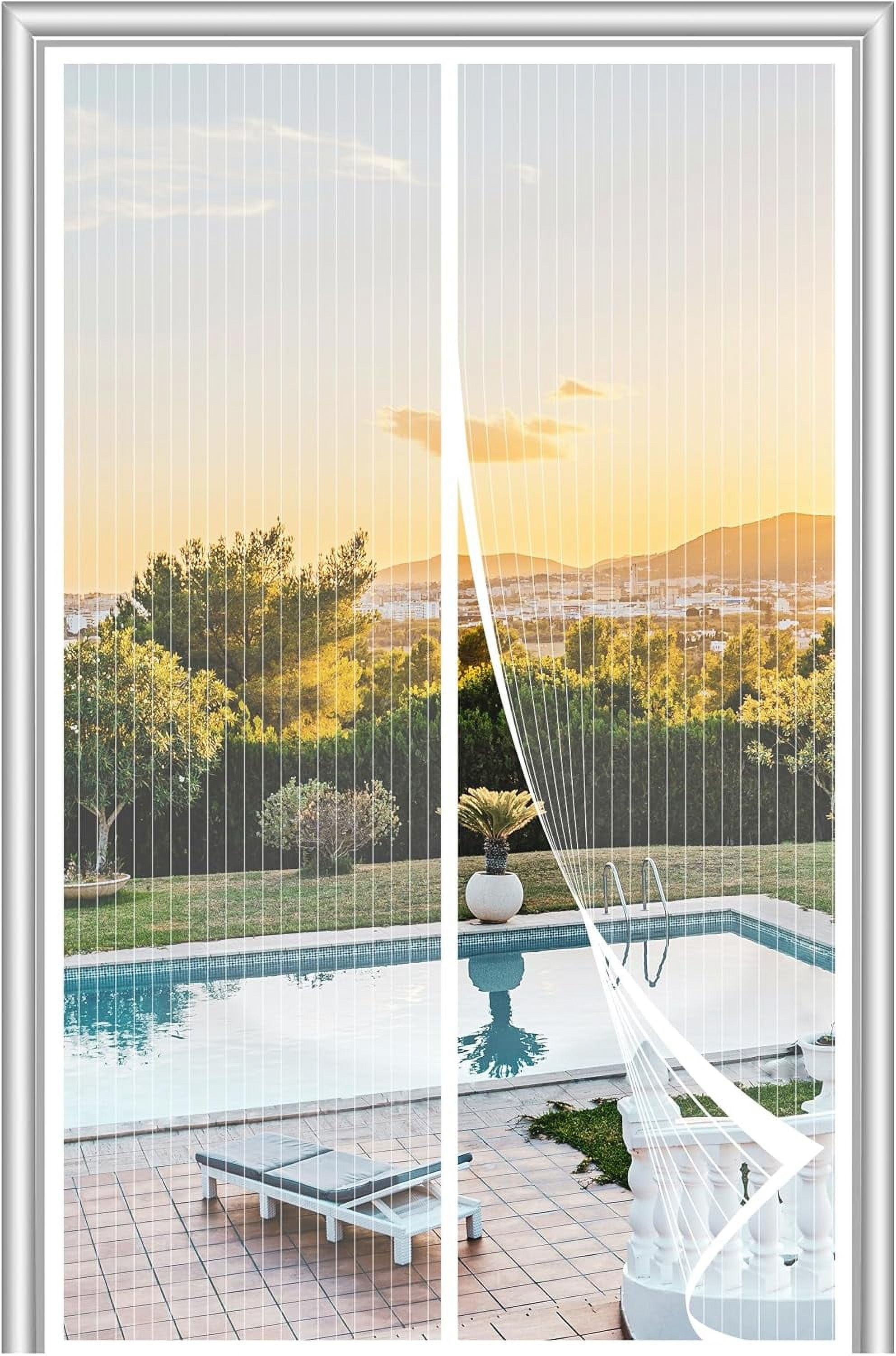 Screen Door Mesh with Magnet Mosquito Screen Doors Magnetic Black Fits ...