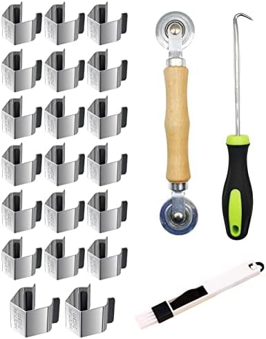 Screen Door Tool Kit - 20 Pieces Screen Installer Clips with Screen Rolling Tool and Removal ...