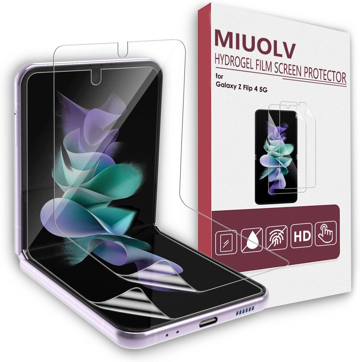Samsung Galaxy Z Flip 4 Screen Protector, 2 Pack Hydrogel Film, Soft ...