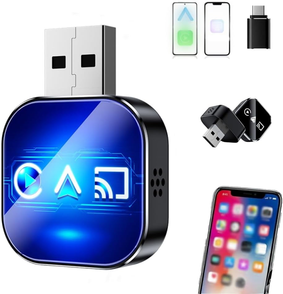 Screen Mirroring Adapter for Car, 2026 Upgrade 3 in 1 Wireless Carplay ...