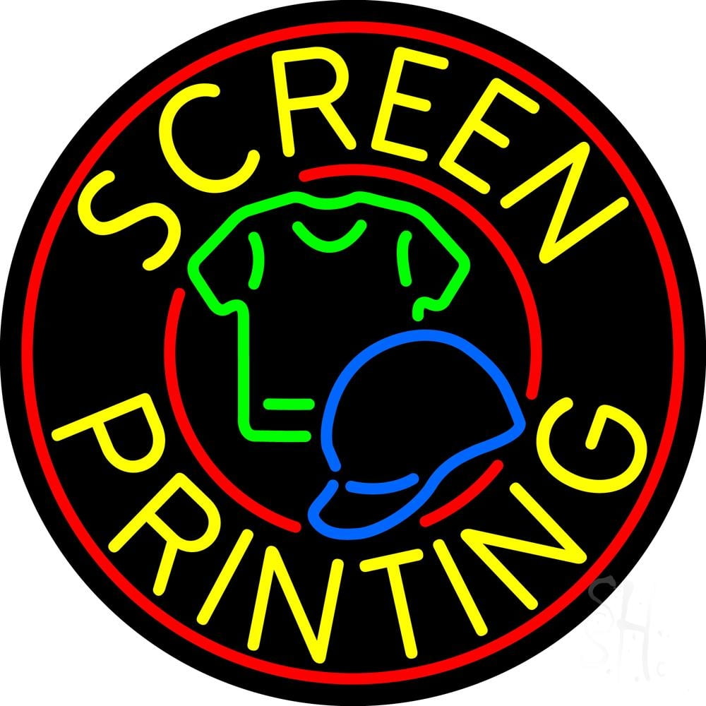 Screen Printing Circle LED Neon Sign 26 x 26 - inches, Clear Edge Cut ...