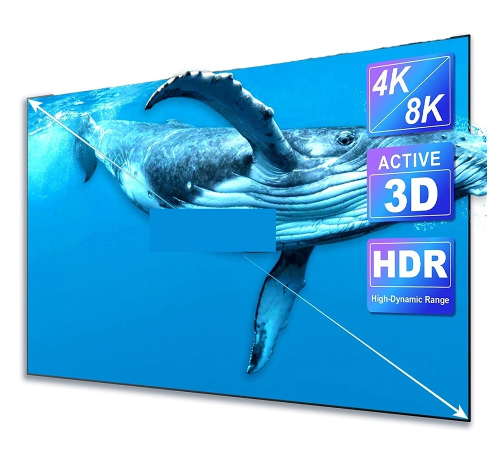 Screen Projector, PSA01 100'' Rollable Ambient Light Rejecting ALR ...