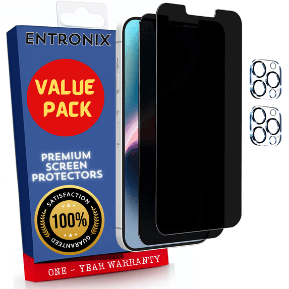 Screen Protector Bundle with Camera Cover Designed for Apple iPhone 12 ...