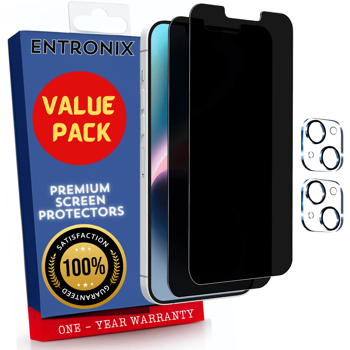 Screen Protector Bundle with Camera Cover Designed for Apple iPhone 13 ...