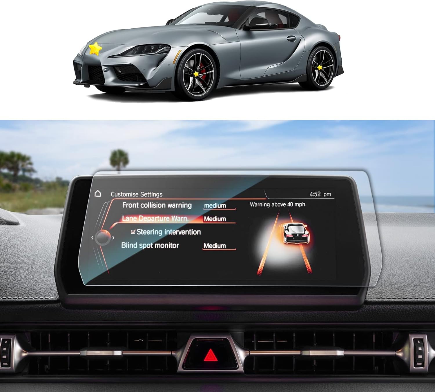 Screen Protector Foils for 2020-2024 2025 Toyota GR Supra A90 8.8In ...