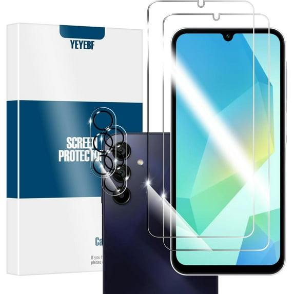 Screen Protector for Samsung Galaxy A16, [2+2 Pack] Tempered Glass for ...