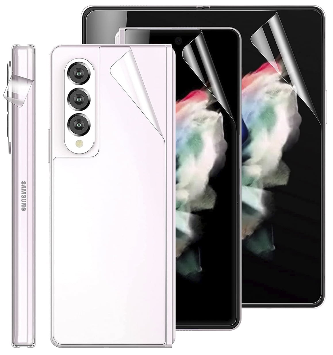 Screen Protector Wrap for Galaxy Z Fold3, Nakedcellphone [Hydrogel Soft ...