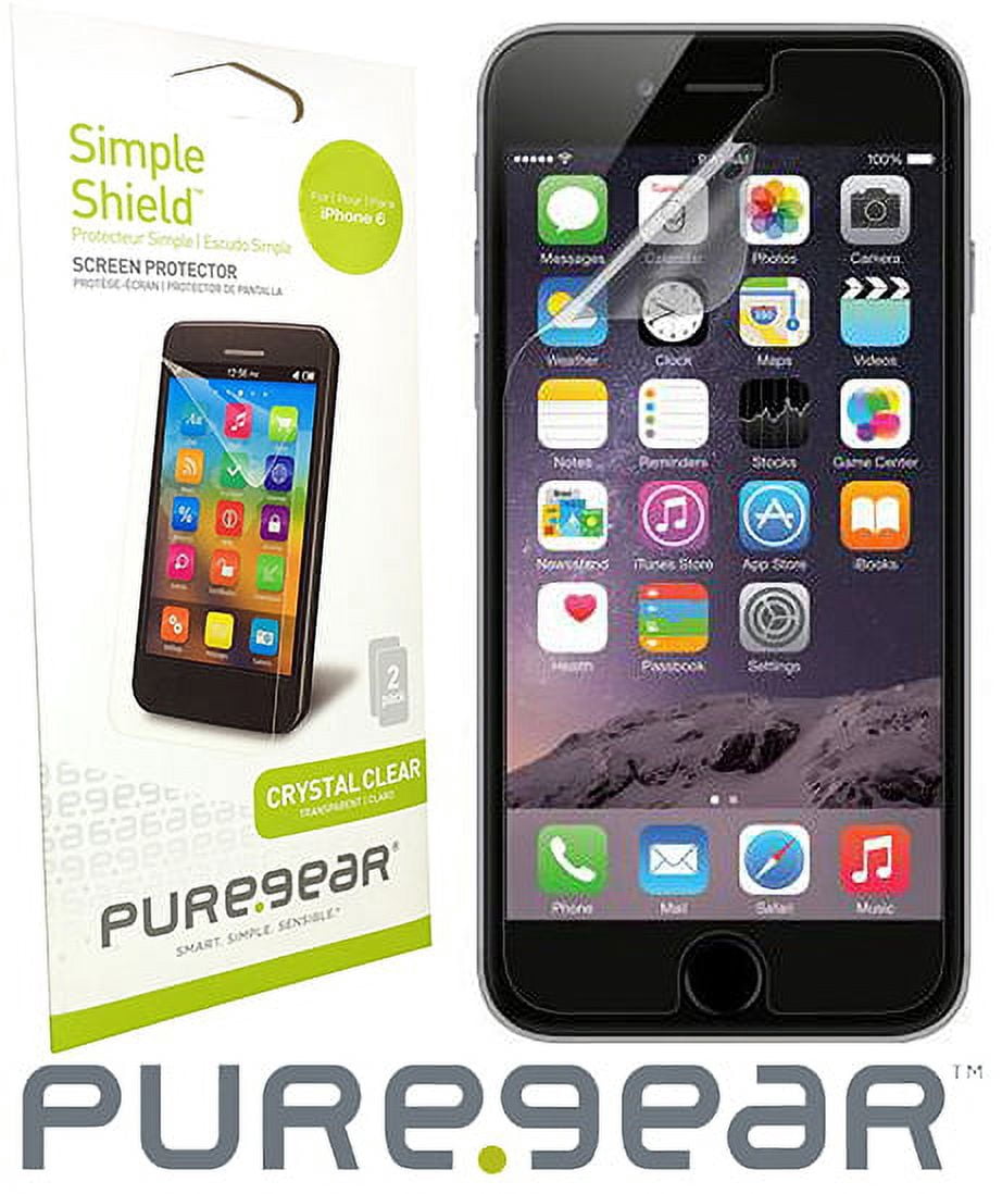 Screen Protector for iPhone 6, 2x Puregear Simple Shield Screen Saver ...