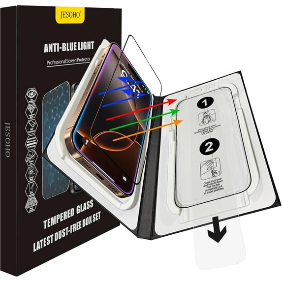 Screen Protector for iPhone 16 Pro Max Blue Light Block,Military-Grade ...