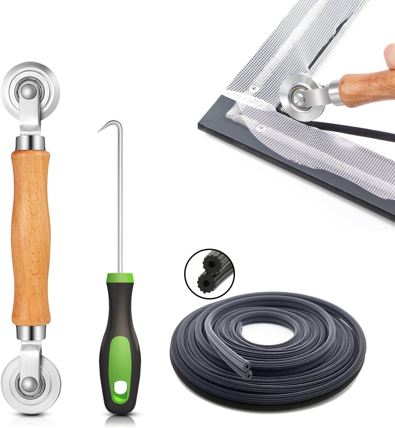 Screen Repair Kit/Tool, Screen Roller Tool, Steel Roller with Bear, 32 ...