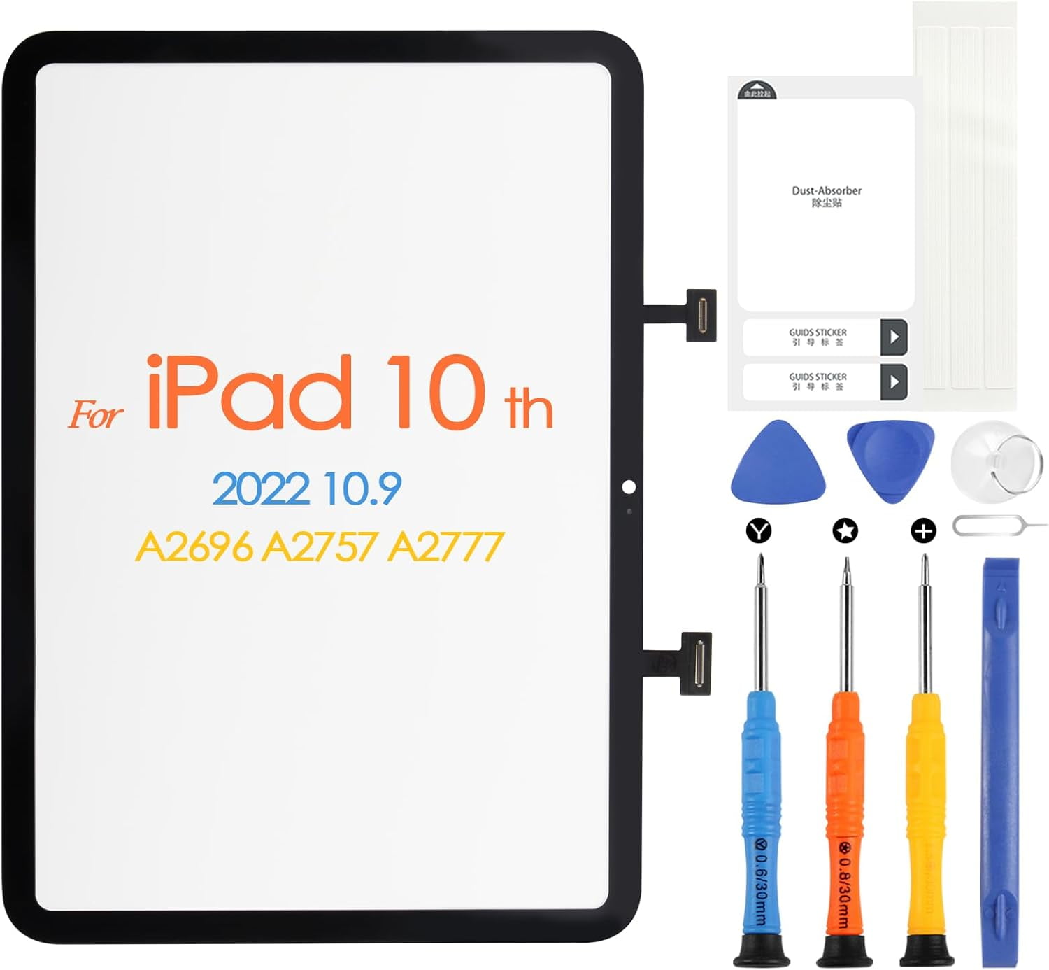 Screen Replacement for iPad 10 (10th Generation) 2022, Touchscreen Digitizer A2696 A2757 A2777 ...
