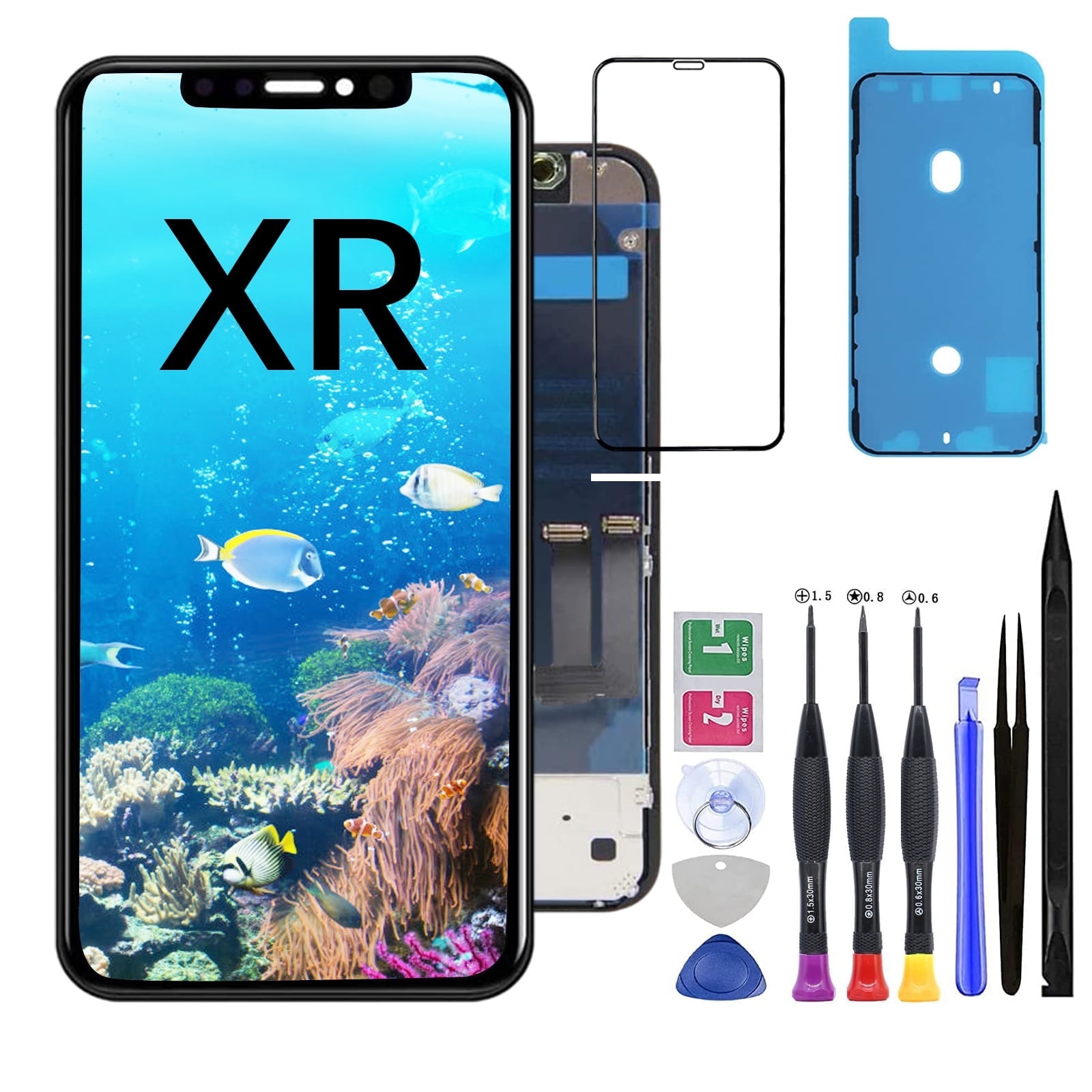 Screen Replacement for iPhone Xr - Lcd Dispaly Replacement Kit & 3D ...