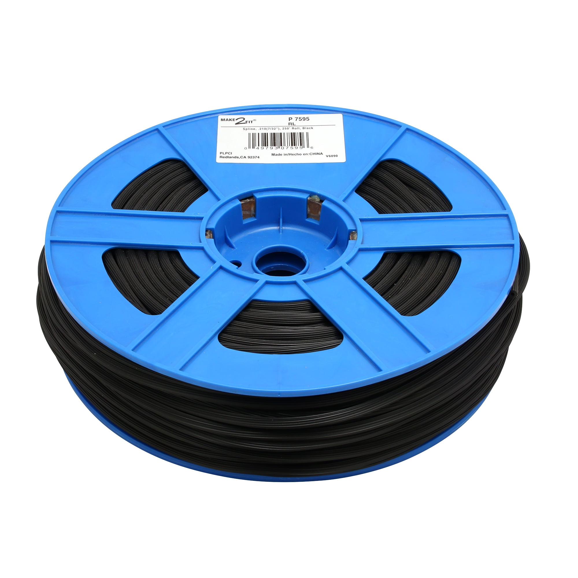 P 7595 | Screen Retainer Vinyl Spline, .21" Round, Black, 25' per roll ...