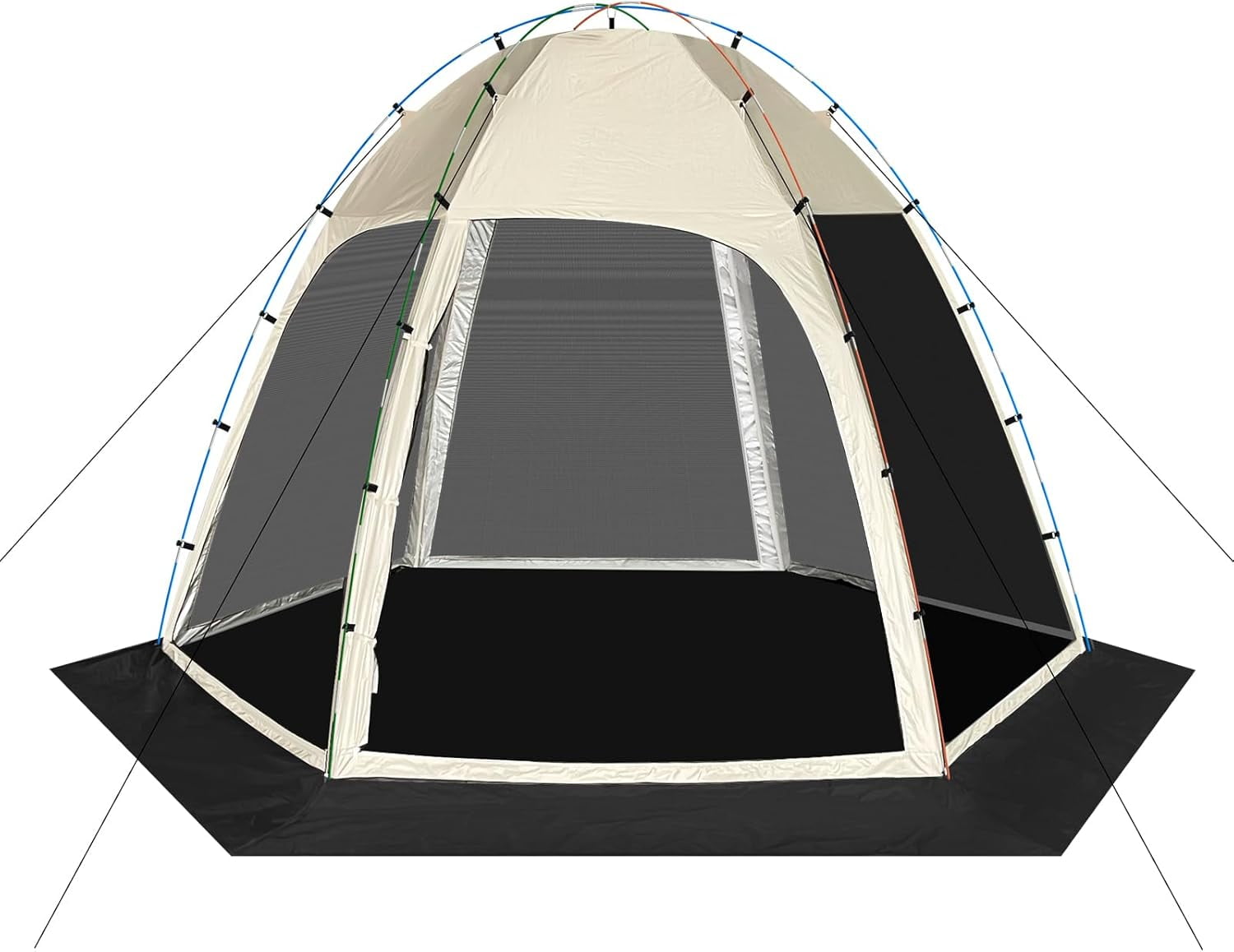 Screen Tent with Removable Floor, 10'x10' Six-Sided Gazebos with ...