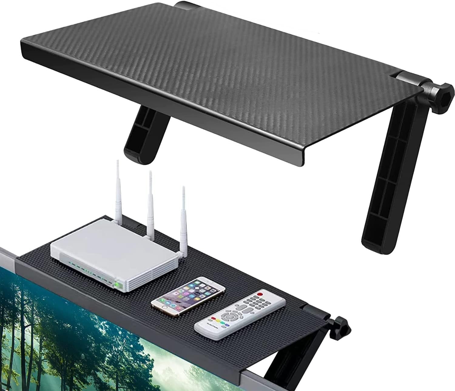 Screen Top Shelf, 33x16cm Adjustable Screen Shelf TV Top Shelf Monitor ...