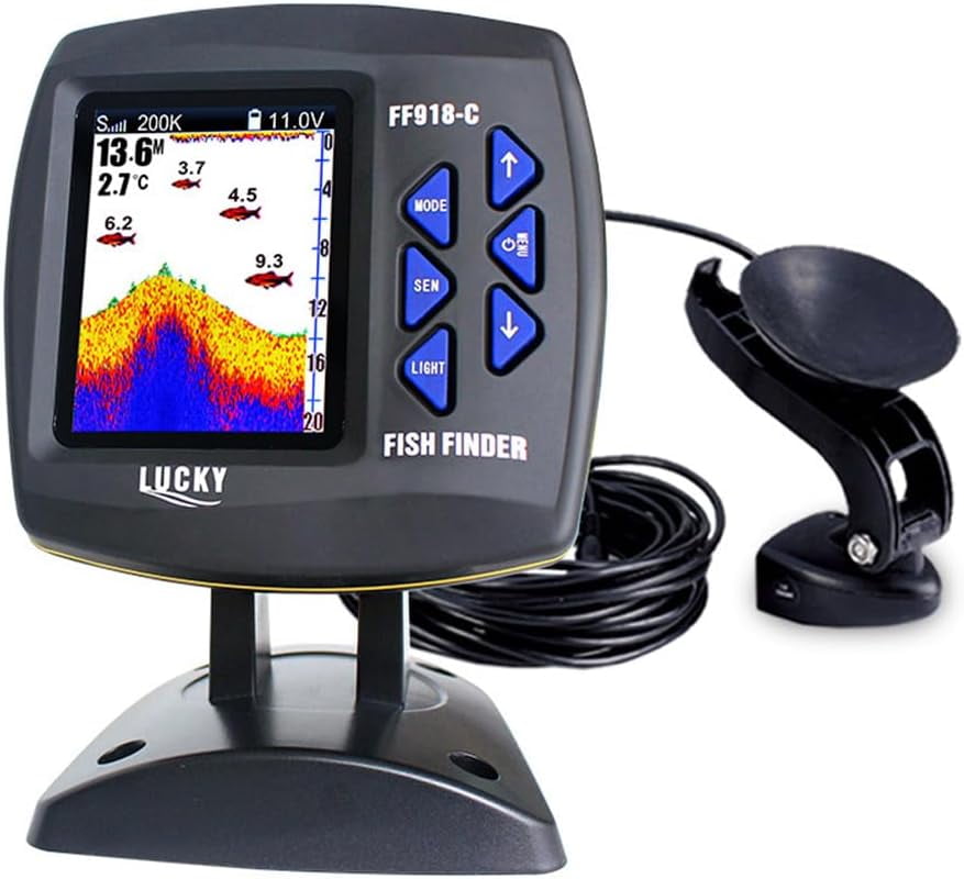 Screen Wired Fish Finder Kayak Portable Dual Frequency 328ft/100m Water ...