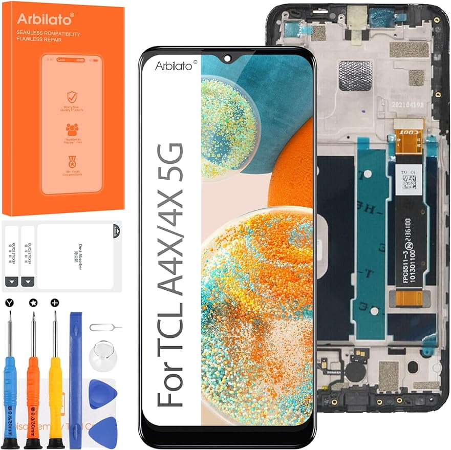 Screen for TCL A4X 5G Screen Replacement for TCL 4X 5G LCD Screen T601DL Touch Display Digitizer ...