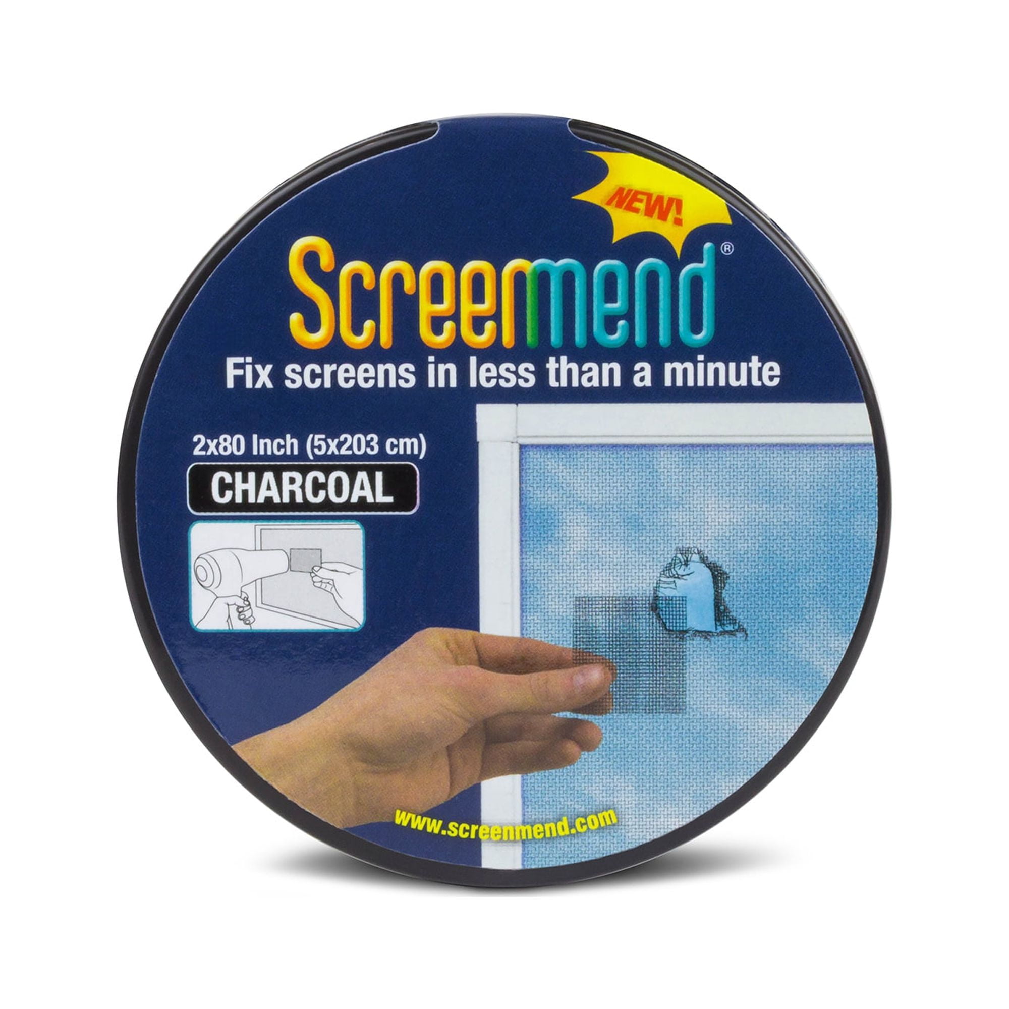 Screenmend Charcoal Fiberglass Screen Repair Patch 2 In. W X 8 In. L ...