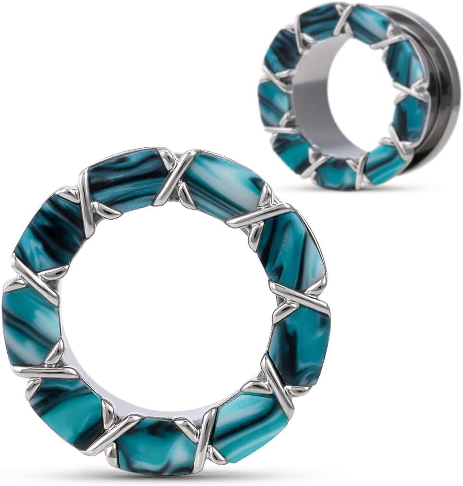 Screw Back Ear Gauges Flesh Tunnels, Segmented Color Film Plugs ...