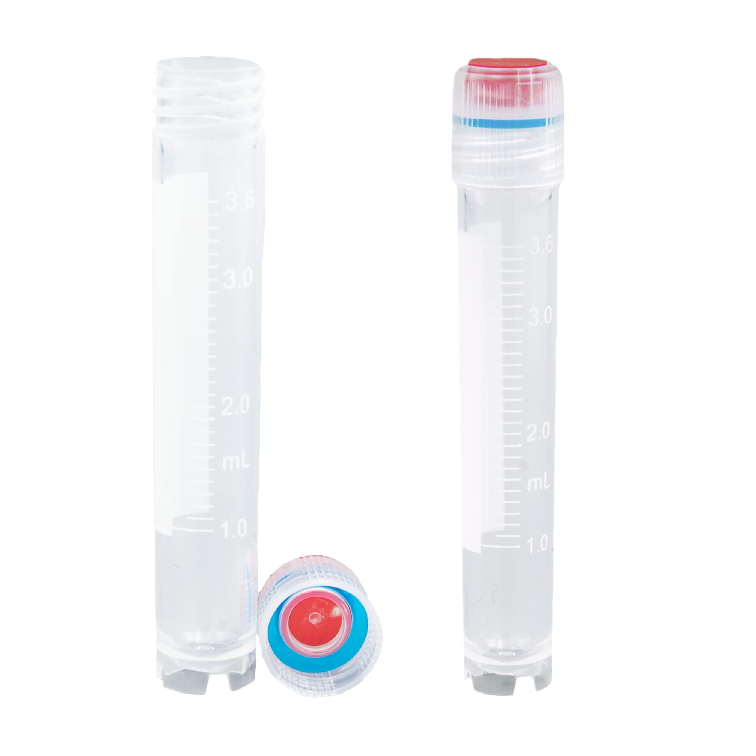 Screw Cap 3.6mL Cryovials with External Thread Cap - Self Standing Cryogenic Vial, Washer ...