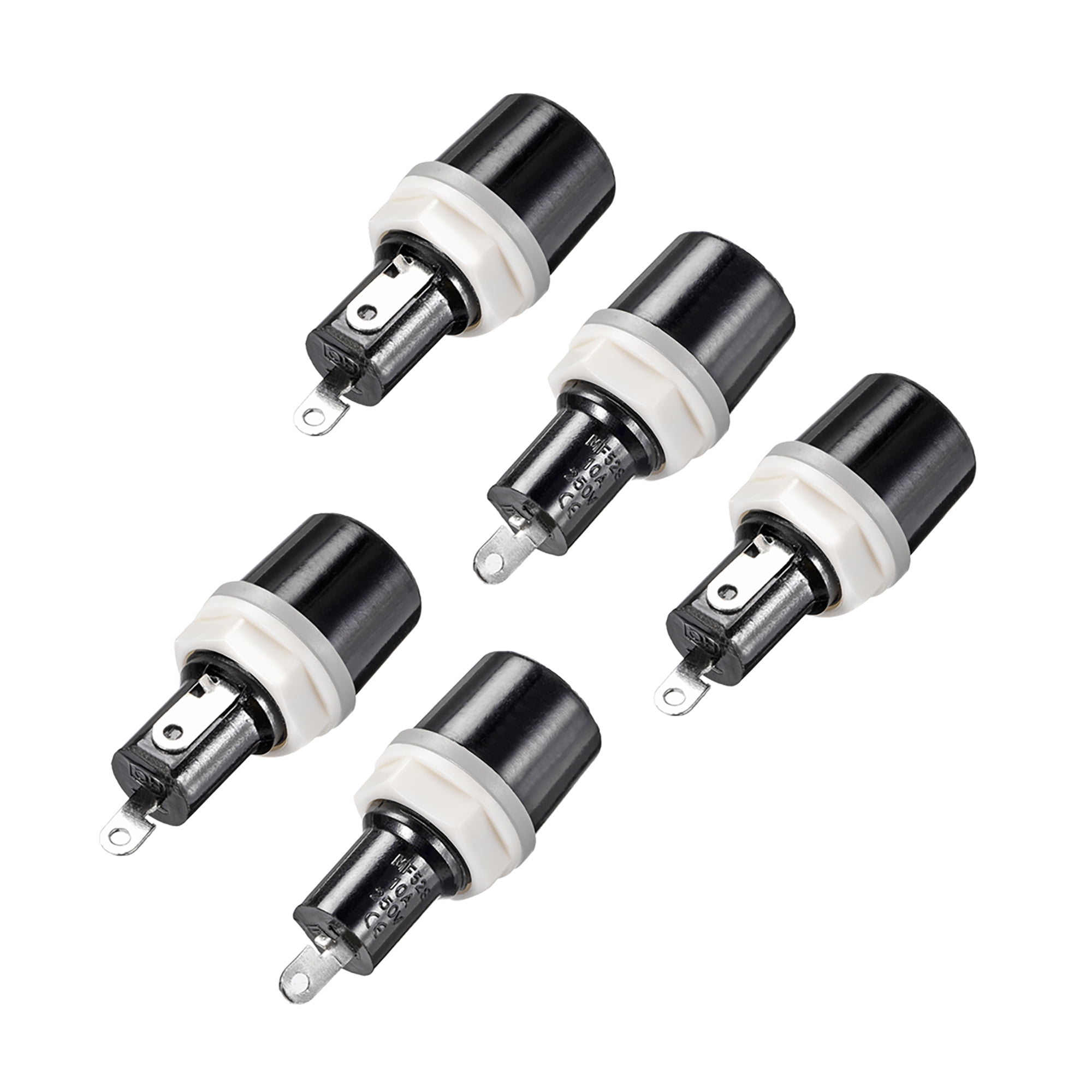Screw Cap Panel Mounted 5mm x 20mm Fuse Holder AC 250V 10A Black 5Pcs ...
