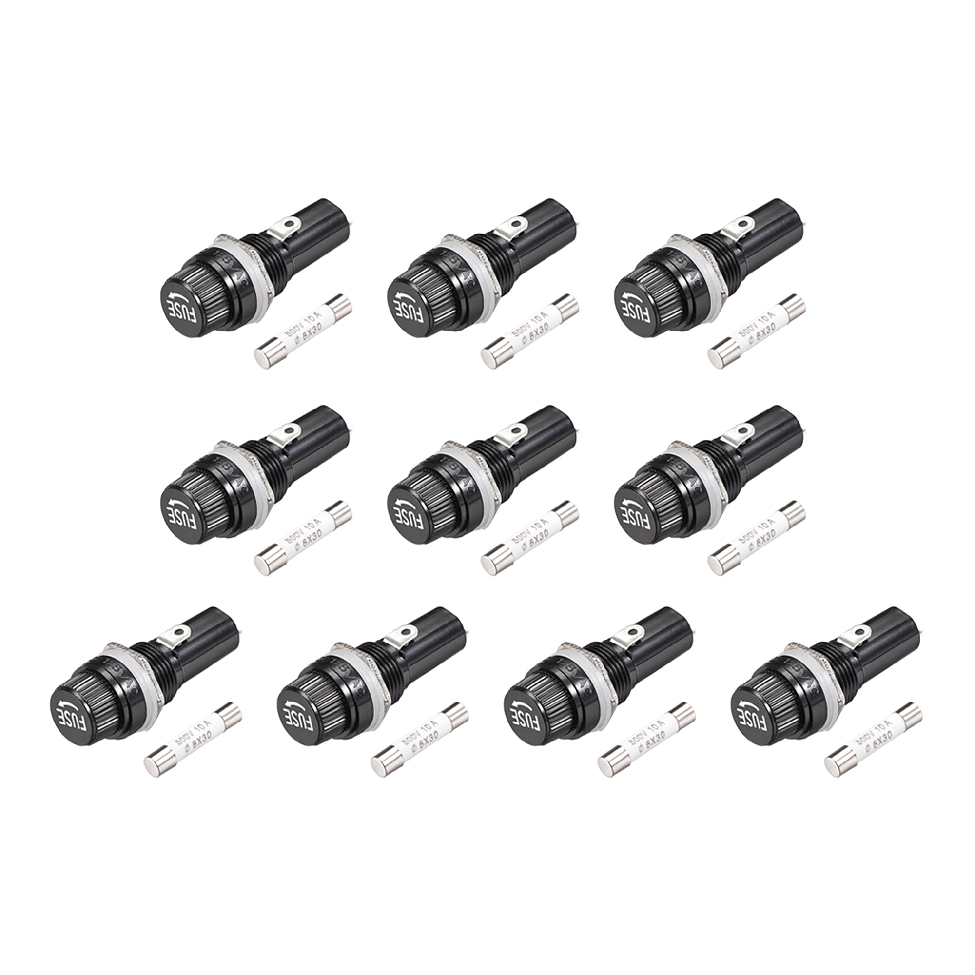 Screw Cap Panel Mounted Fuse Holder AC 125V/15A 250V/10A with 6mm x ...