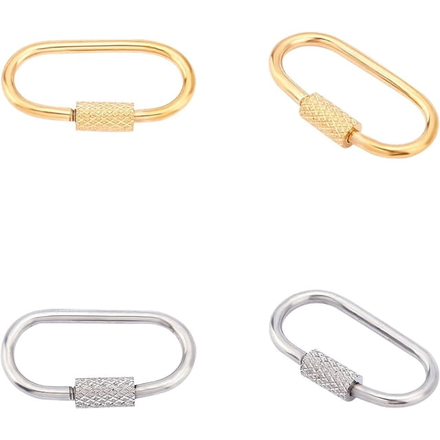 Screw Carabiner Lock Stainless Steel Screw Locking Keychain Carabiner ...