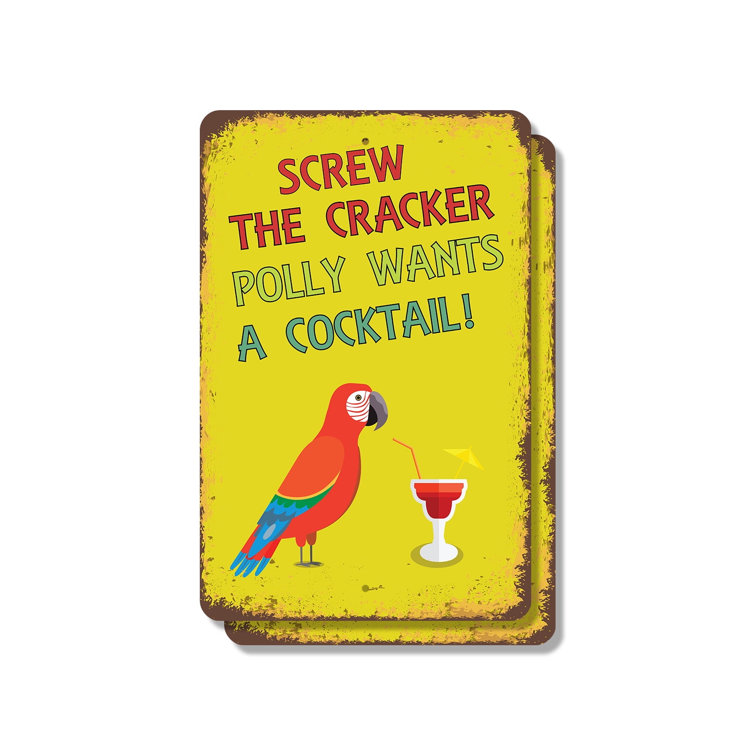 Screw the Cracker Polly Wants a Cocktail (2 Pack) 8 Inch x 12 Inch ...