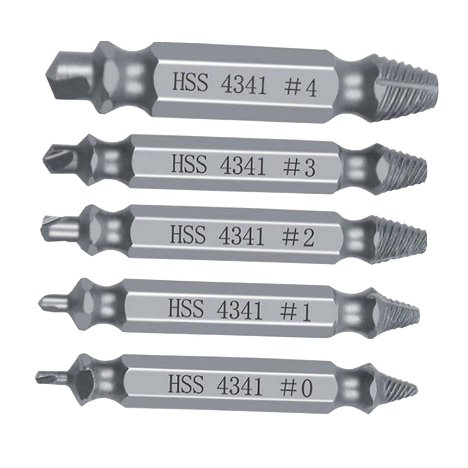 Screw Extractor, 5 Pieces Stripped Screw Remover, Damaged Screw Bolt ...