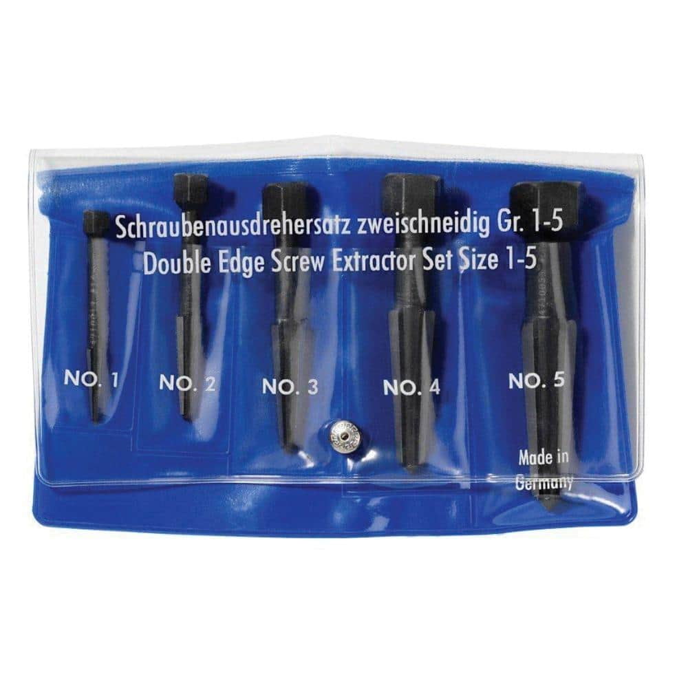 Screw Extractor Double Edged Set 5 Parts (Size 1-5 In Pouch) - Walmart.com