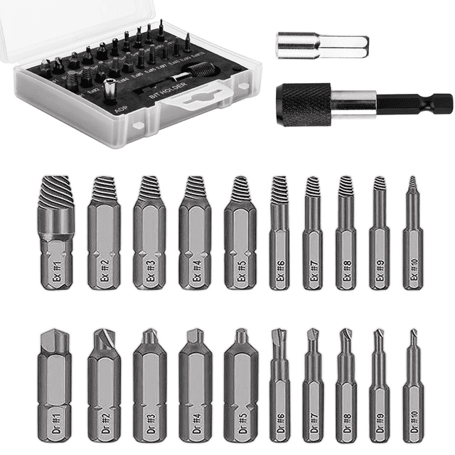 Screw Extractor Set, 22 PCS Easy Out Stripped Screw Extractor Kit, All ...