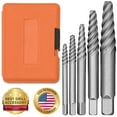 Screw Extractor Set 5 pc W/ Case for Stripped & Damaged Screws, Broken ...