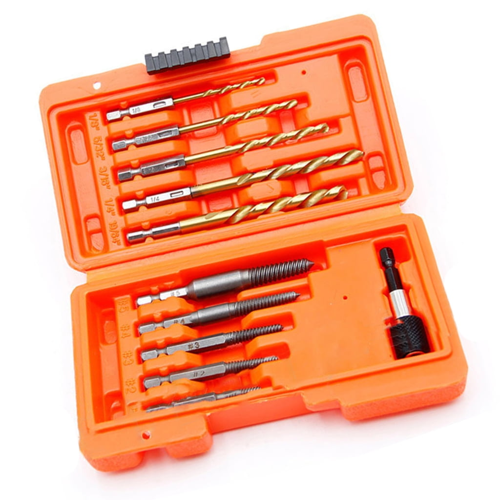 Screw Extractor & Twist Drill Bit Set Broken Bolt Remover Easily Remove ...