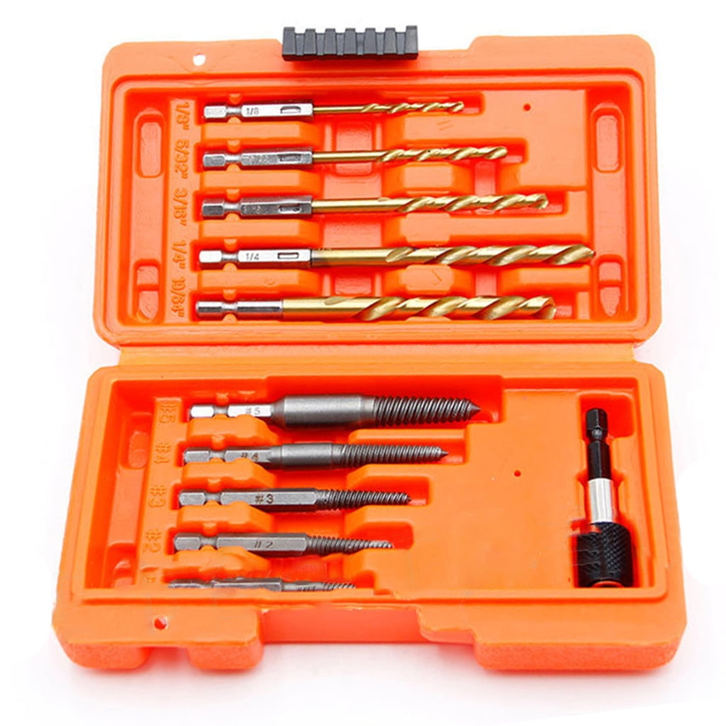 Screw Extractor and Drill Bits Set Stripped Screw Remover Reverse ...