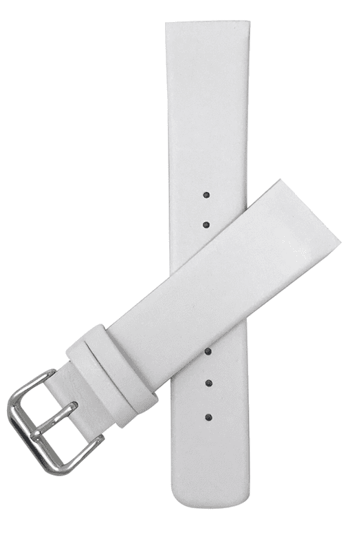 Screw Fit, 18mm White Genuine Leather Replacement Watch Band Strap for ...