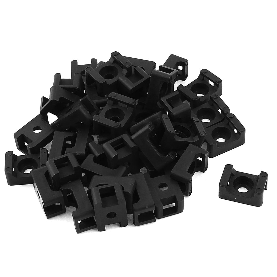 Screw Fit Saddle Mountings Plastic Wire Cable Tie Mount Black 39pcs ...