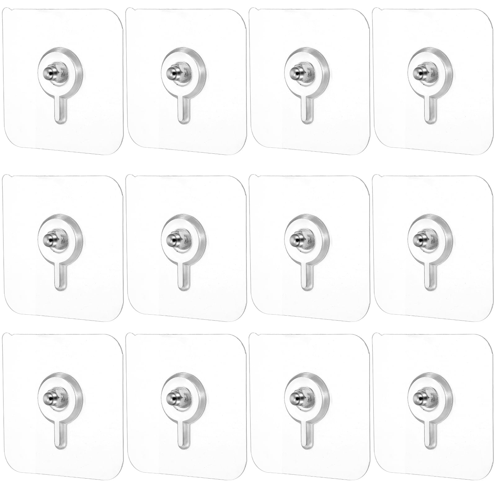 Screw Hook Decorative Hooks Stickers Seamless Adhesive Wall Transparent ...