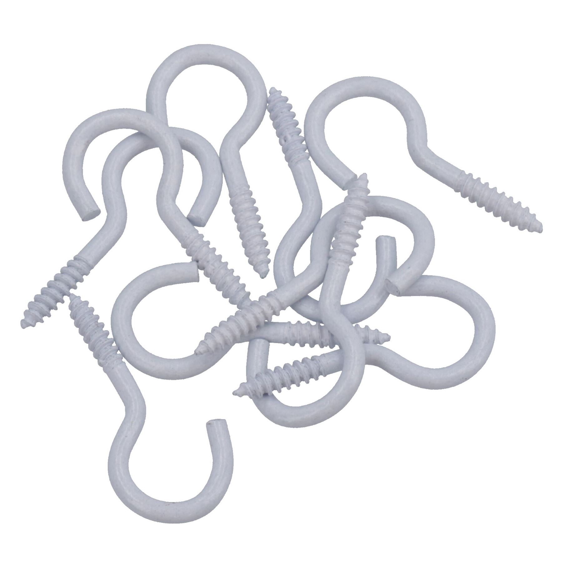 Screw Hook Fasteners Hangers White Plastic Finish 14mm Dia 40mm length ...