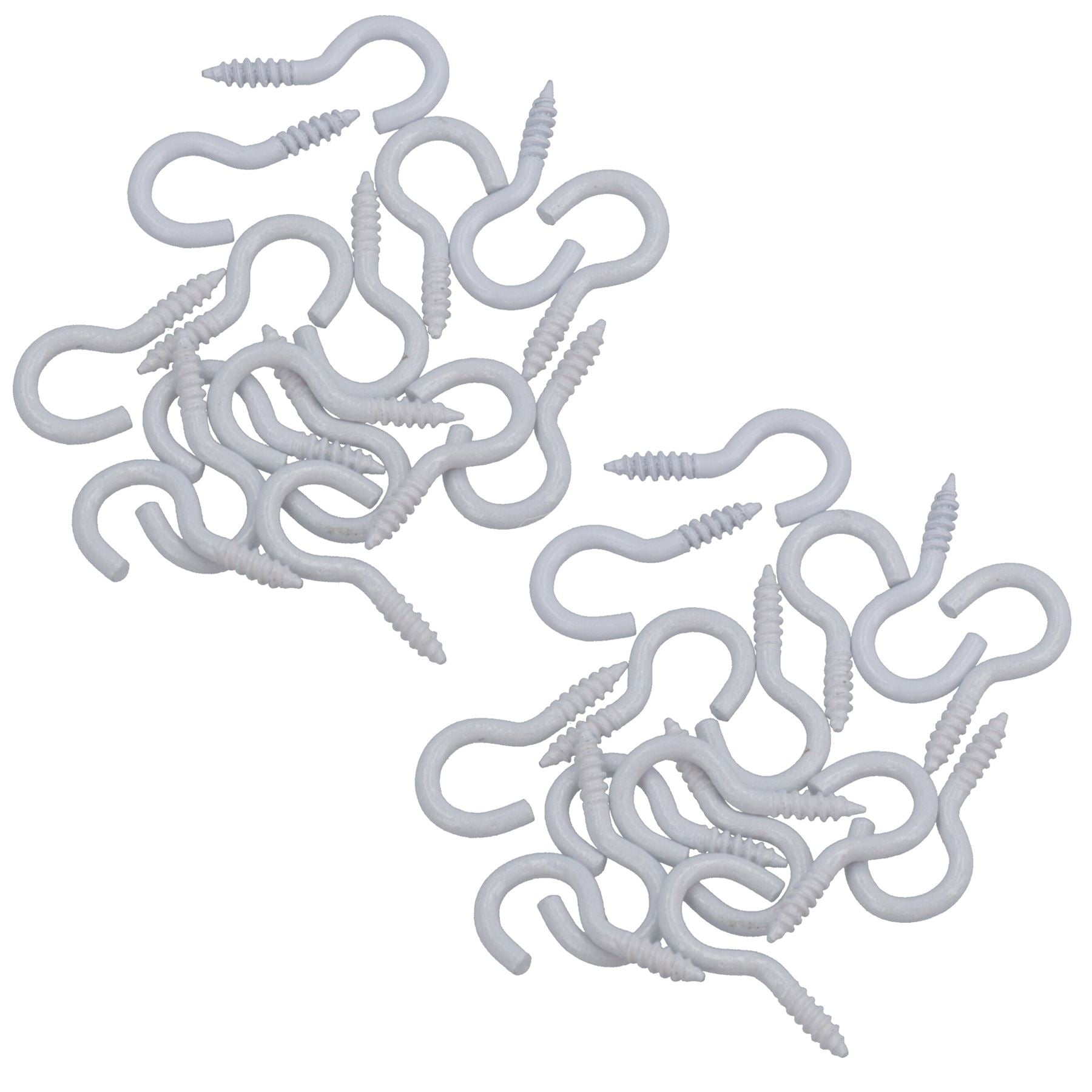 Screw Hook Fasteners Hangers White Plastic Finish 8mm Dia 25mm length ...