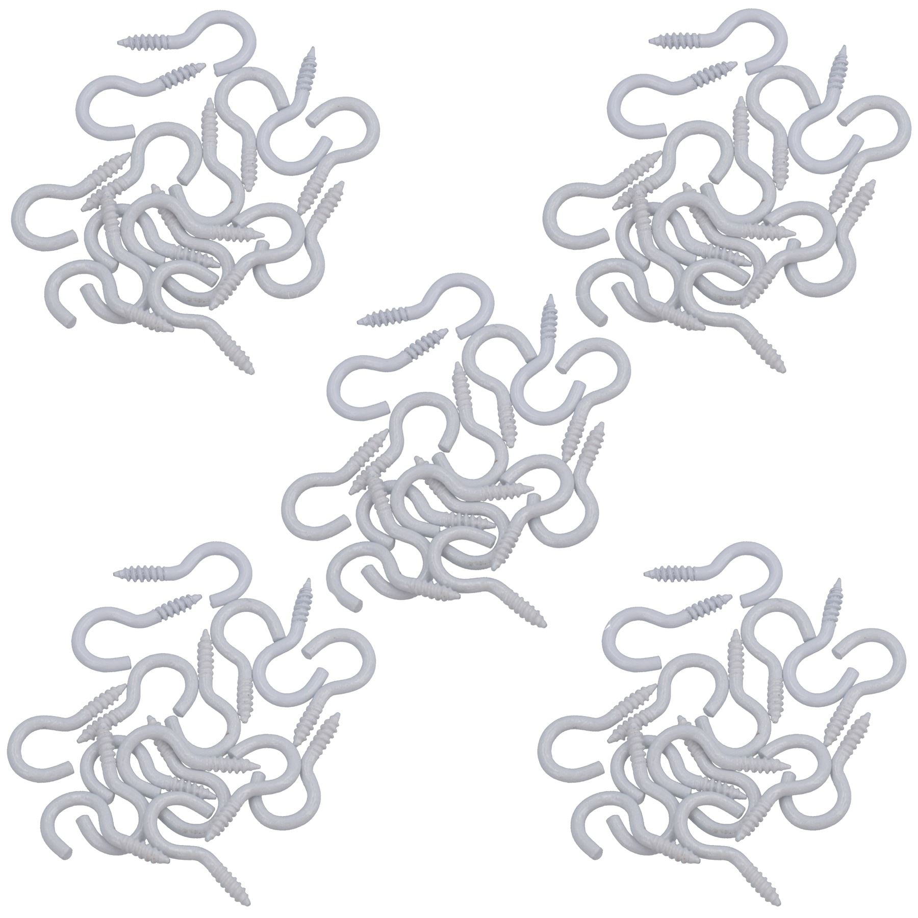 Screw Hook Fasteners Hangers White Plastic Finish 8mm Dia 25mm length ...