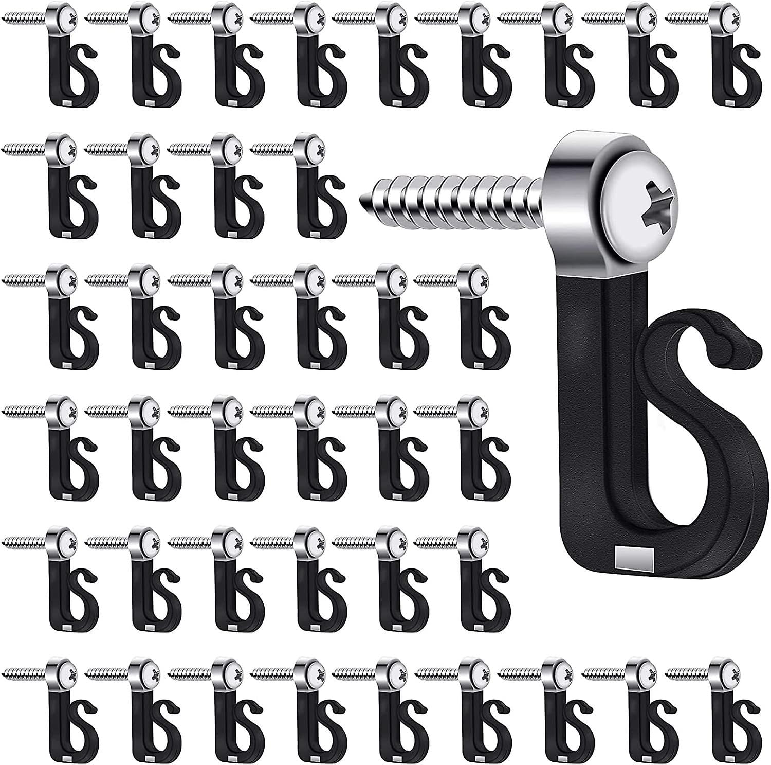 Screw Hooks, 40 Pack Outdoor Indoor Light Holder Hooks With Drill Bit Q ...