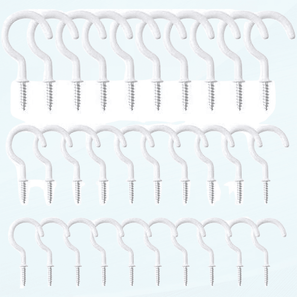 Screw Hooks Heavy Duty, Vinyl Coated Screw-in Cup Hooks Ceiling Hooks ...