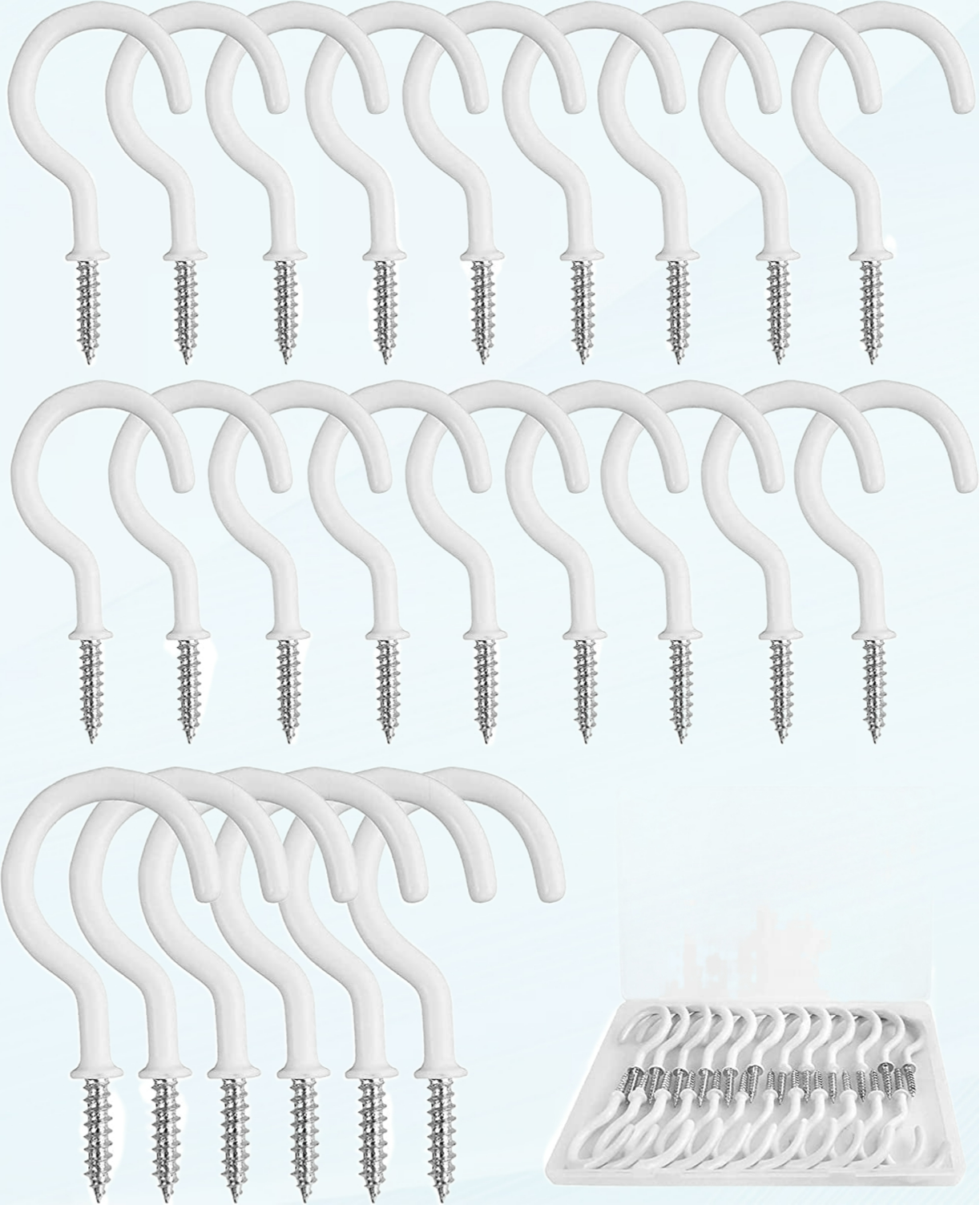 Screw Hooks for Hanging, 24 Pcs 2.9 Inches Cup Hooks Screw in, Small ...