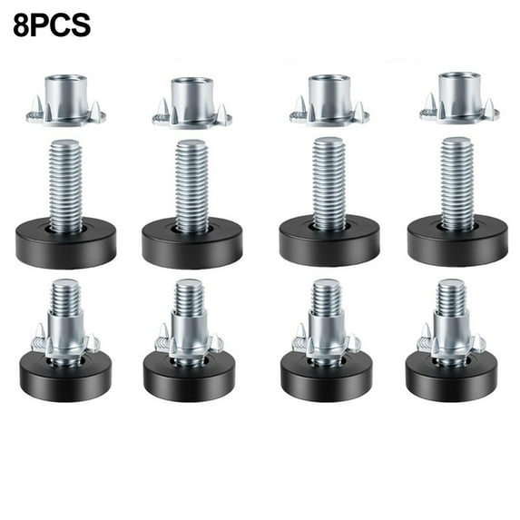 Screw In Adjustable Levelers Feet For Furniture Threaded Legs (8 Pack ...