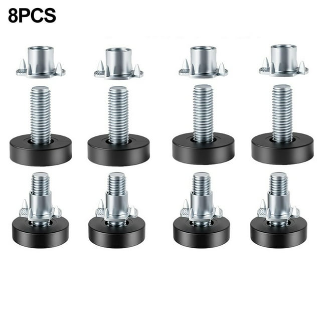 Screw In Adjustable Levelers Feet For Furniture Threaded Legs (8 Pack ...