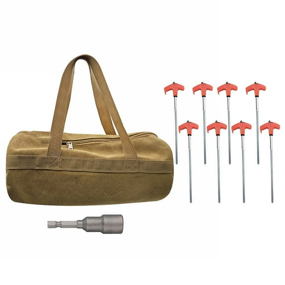 Screw-In Ground Anchors Camping Tent Stakes Gazebo Hexagonal Drill Bit ...