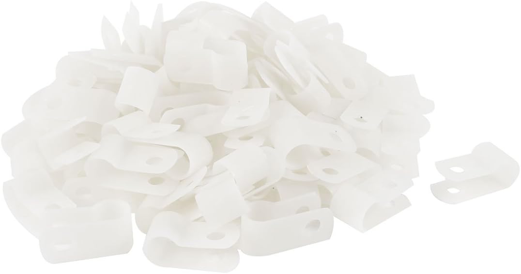 Screw Mounting R Designed Plastic Cable Clamp 6mm x 4mm 100 Pcs White ...