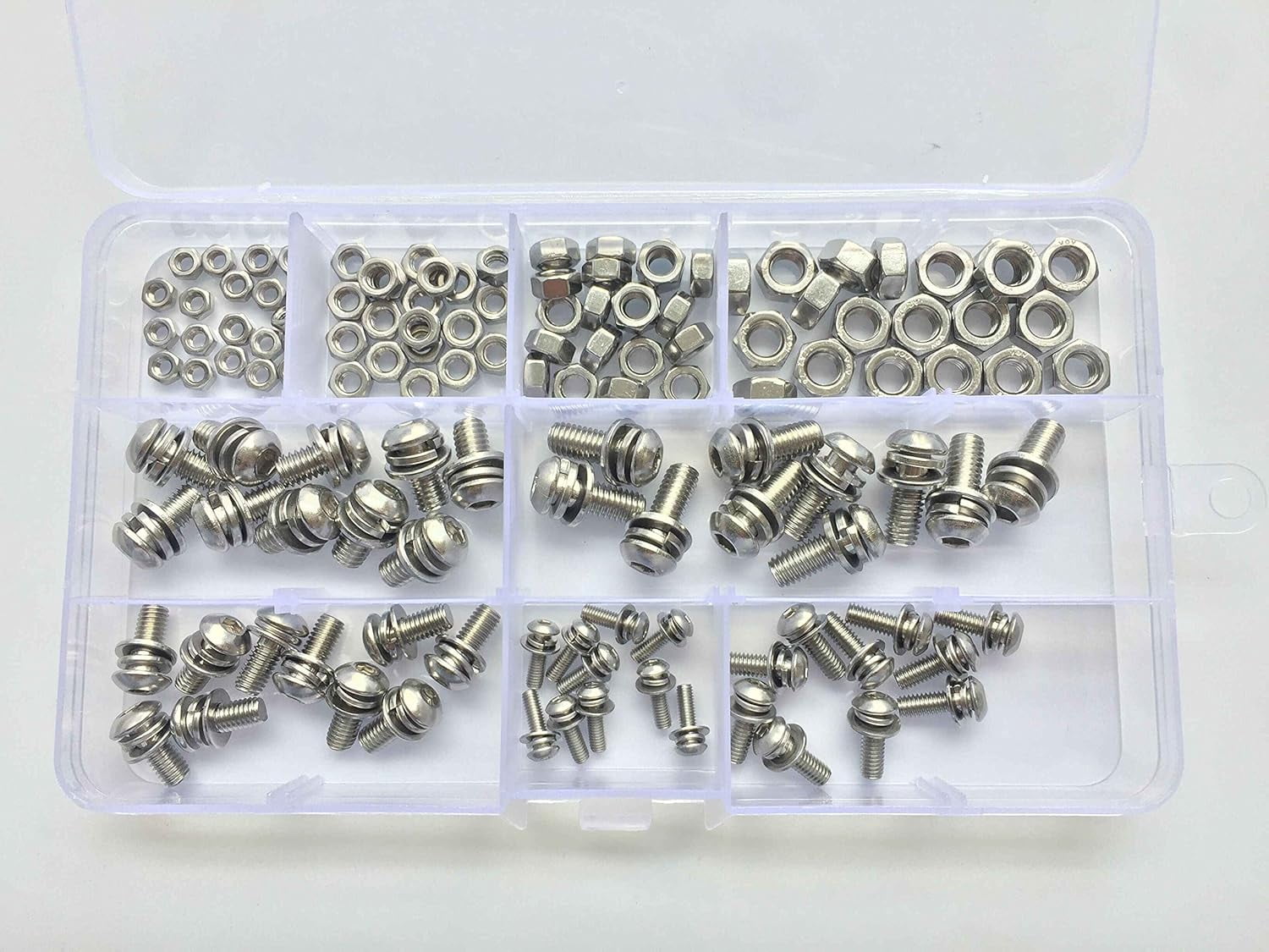 Screw Nut Bolt Assortment,320Pcs Stainless Steel SS304 Pan Head Screws Nuts Assortment Kit M2 M2 ...