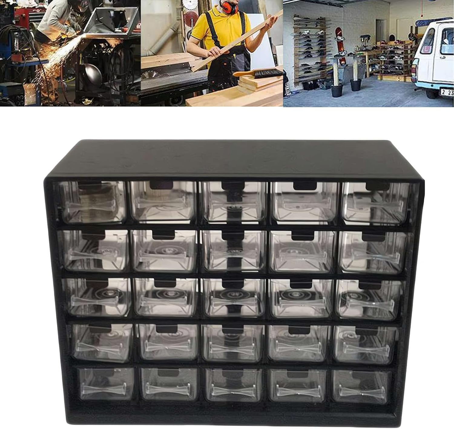 Screw Organizer,Hardware Organizer,25 Drawer Plastic Drawer Storage ...