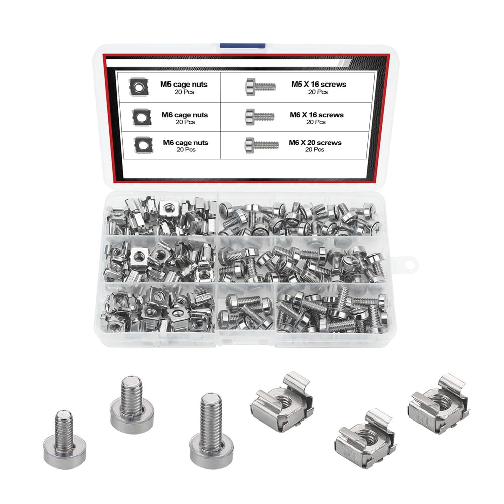 Screw Set Hardware Cage Nuts Screws Rack Simple Designs Mounting for ...